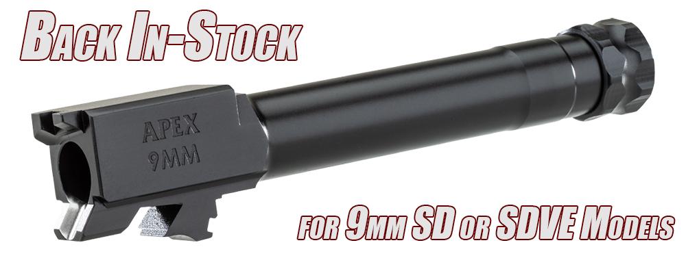 Apex’s Threaded SD9VE Barrel Back In-Stock | Apex Tactical Specialties